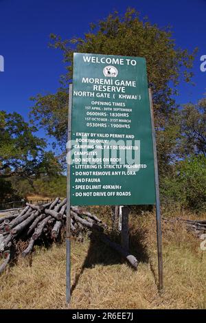 Moremi north gate entrance Botswana Stock Photo - Alamy