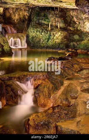 St. Beatus Caves. Underground waterfall, Switzerland Stock Photo - Alamy