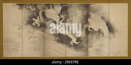 Dragons and Clouds. Origin: Japan. Period: Momoyama or Edo period. Ink ...