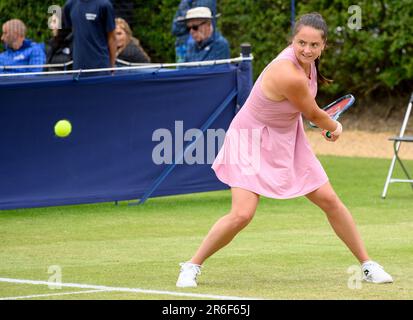 Viktoria Hruncakova (SNK) playing her first round match at the Surbiton ...