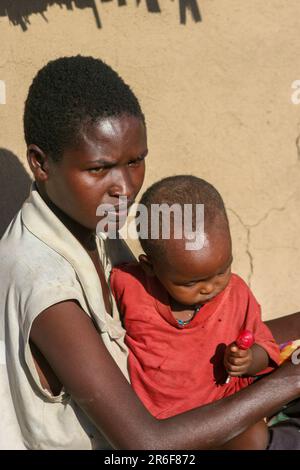 Traditional houses of the El Molo people in El Molo village living at ...