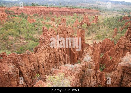 Sandstone rock formations at Gesergiyo, near Konso, Ethiopia, Africa ...