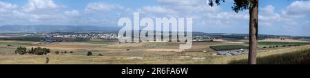 Israel, Jezreel Valley panoramic landscape as seen from Tel Shimron ...