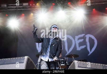 SOLVESBORG 20230609 Griff Taylor, singer of US band Vended performs at ...