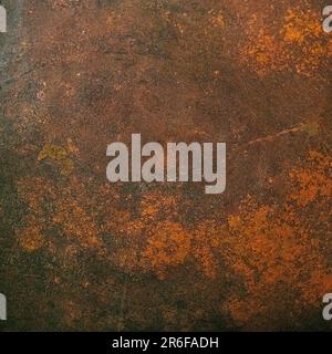 Corrosion and oxidation on a copper sheet. A copper component that has ...