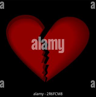 broken heart fracture color icon vector illustration Stock Vector Image ...