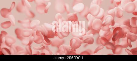Red blood cell (erythrocyte) under microscope. 3d render illustration ...