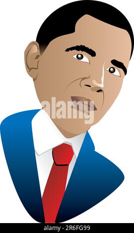 cartoon vector illustration of President Obama Barack Stock Vector ...