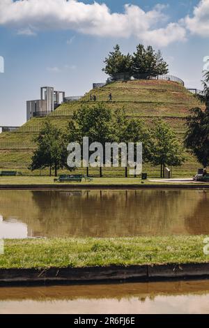 Milan, Italy - June 2023: Nature parc Alfa Romeo in Portello district ...