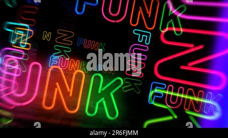 Funk music neon symbol. Funky entertainment retro style light color ...