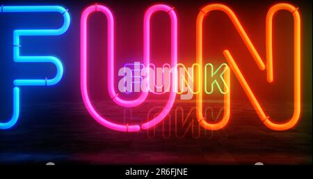 Funk music neon symbol. Funky entertainment retro style light color ...