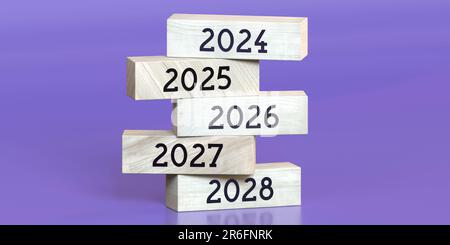2027 - word on wooden blocks - 3D illustration Stock Photo - Alamy