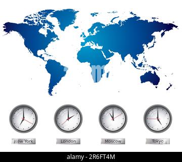World Time zones map vector Stock Vector Image & Art - Alamy
