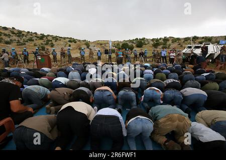 Kfarchouba, Lebanon. 09th June, 2023. Israeli soldiers take position at ...
