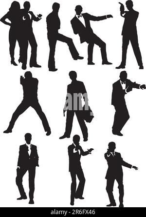 Some secret agent poses Stock Vector Image & Art - Alamy
