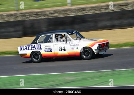The Triumph Dolomite Sprint of Tim Clarke and Colin Turkington at speed ...