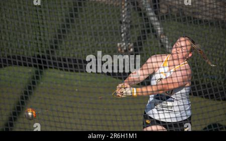 Hammer thrower GUDRUN HALGRIMSDOTTIR of Virginia Commonwealth (VCU) in ...