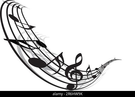Vector musical notes staff background for design use Stock Vector Image ...
