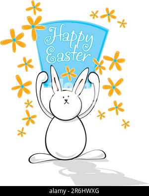 Happy Easter greeting banner clipart design. Happy Easter greeting text ...