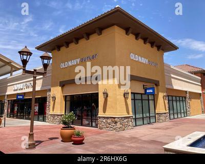 Old Navy Outlet sign, logo on the store facade at Outlets at Tejon ...