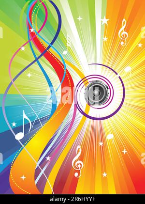 Round Music Wave Graphics. Spiral line patterns depicting sound and ...