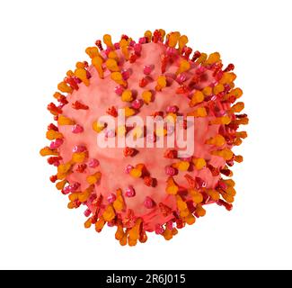Spherical respiratory syncytial virus (RSV) particles, 3d illustration ...