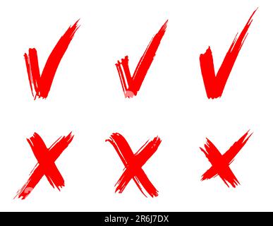 set of red painted ticks Stock Vector Image & Art - Alamy