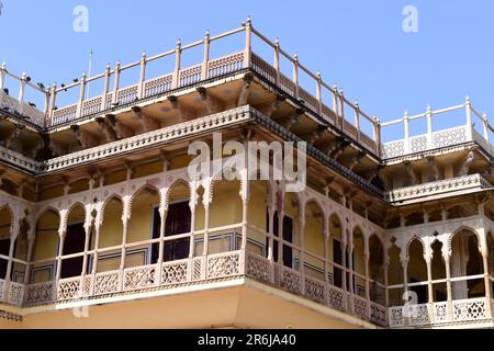 Close up of balconies of Mubarak Mahal inside the City Palace, Jaipur ...