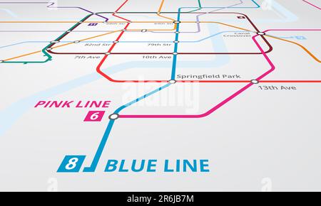 Underground, train railway and map for transport, navigation and travel ...