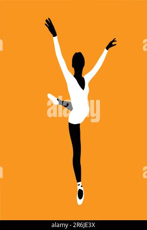 Classical ballet dancer. Color vector hand drawn illustration Stock ...