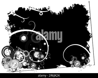 Retro vector vine foliage framed by a grunge background Stock Vector ...