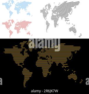 World map color line element. Border of the country. UI UX GUI design ...
