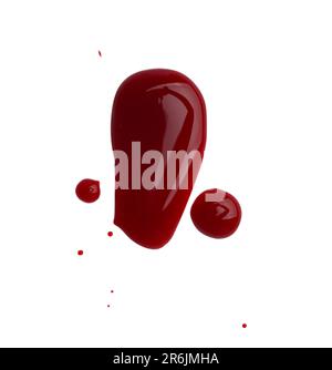 Realistic blood isolated on white background. Drops of blood and ...