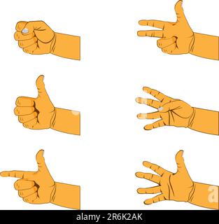 six number hand gesture color icon vector illustration Stock Vector ...