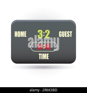 Digital scoreboard is showing the score of a match between team a and ...