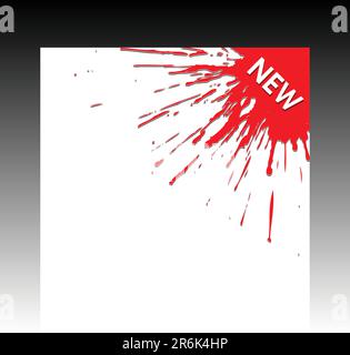 Red paint splash corner business ribbon. Vector illustration Stock ...