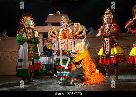 Yakshagana, Mahishamardini epic, traditional folk dance by Sri ...