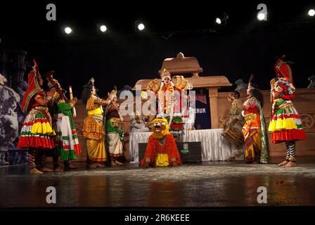 Yakshagana, Mahishamardini epic, traditional folk dance by Sri ...