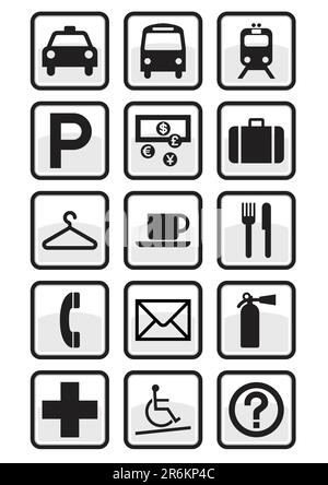 International service signs. All objects are isolated and grouped Stock ...
