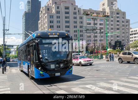 Electric powered modern trolley bus public transport rapid transit ...