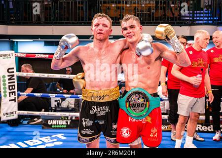 WBC Light Flyweight boxing championship belt (L) and WBA Super Light ...