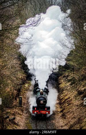 Vintage steam locomotive full steam ahead Stock Photo - Alamy
