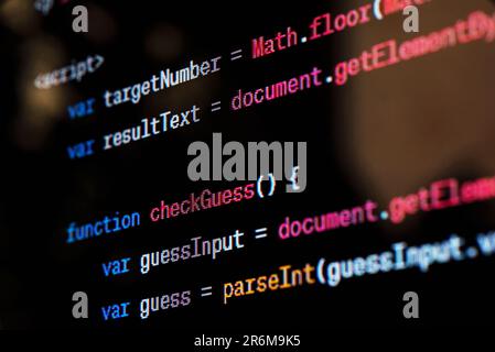 Java script source code on the screen Stock Photo - Alamy