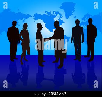Business People - vector silhouette illustration Stock Vector Image ...
