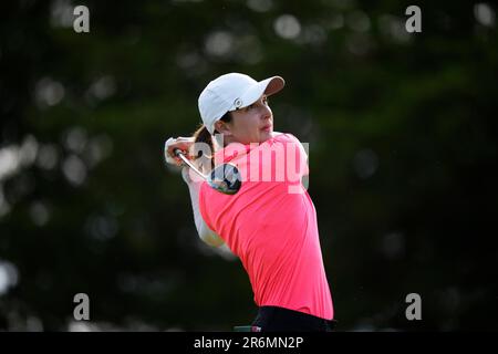 Lindy Duncan plays during the first round of the ShopRite LPGA Classic ...