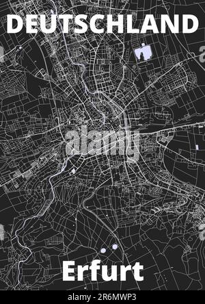 Map of Erfurt City in Germany Stock Photo - Alamy