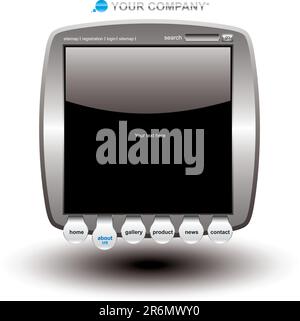 High tech gradient header internet smart technology robot machine data algorithm database system ...