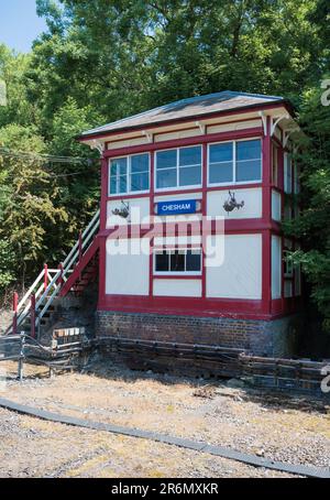 Original signal box, now disused and preserved, at Chesham Metropolitan ...