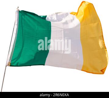 Irish Flag of Ireland over blue sky Stock Photo - Alamy