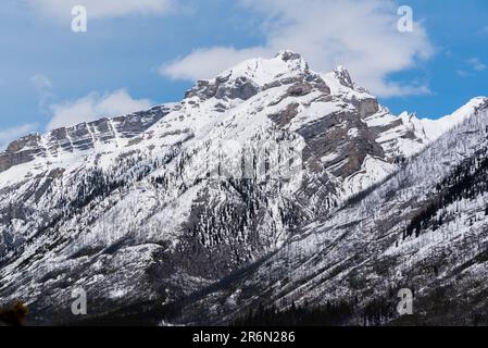 Spring time views in Banff National Park during April with snow ...